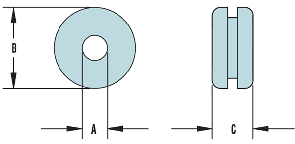 Heyco® Rubber Grommets .063" (1,6 mm) to .125" (3,2 mm) Panel Thickness ...