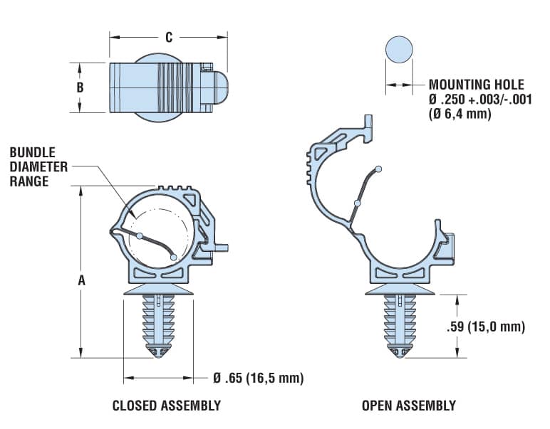Heyco® Blind-Mount Cable Clamps - Heyco
