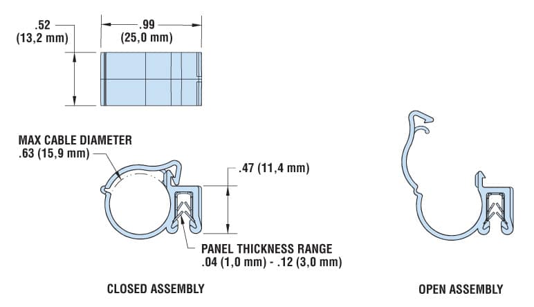 Heyco® Edge Clip Side-Mount Perpendicular Clamp - Heyco