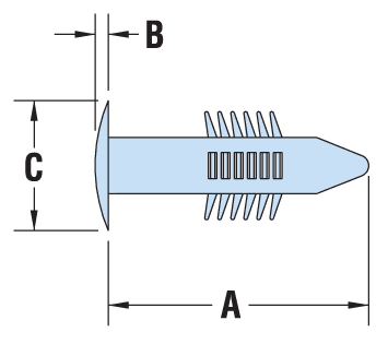 HEYClip™ Nylon Barbed Push Fasteners - Heyco