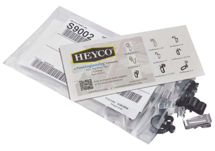 Heyco® Solar Top Rail Clips LabBag #S9002 - Heyco