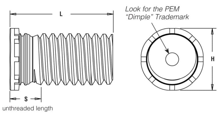 FHL-M2.5-6ZI - Low-Displacement Head Studs - Types FHL, FHLS - M2.5 x 0 ...
