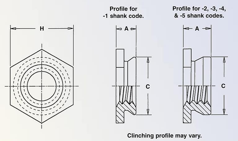 F-M4-2 - PEMSERT® Self-Clinching Flush Fasteners - Type F - M4 x 0.7 ...