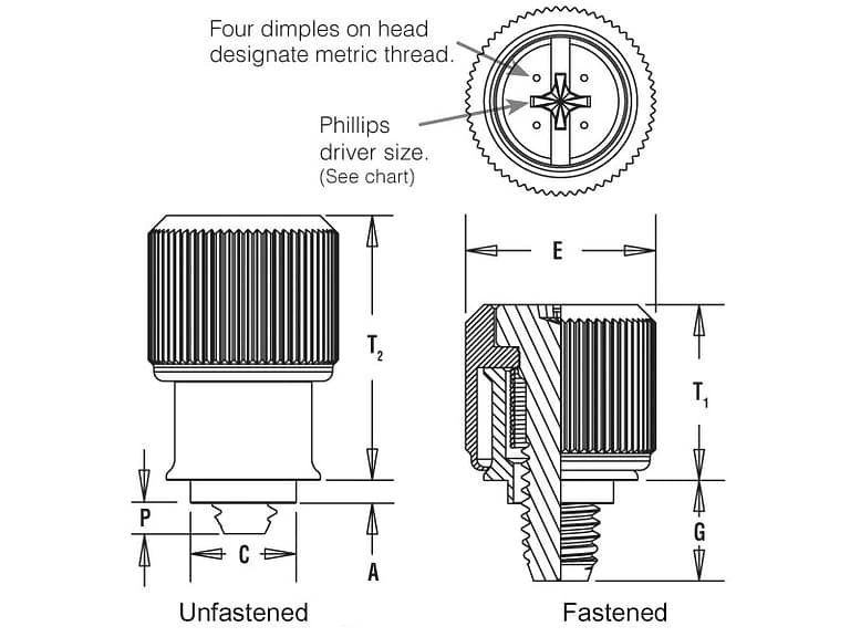 PF11MF-M3-0 - Large Knob, Spring-loaded - Types PF11MF and PF12MF - M3 ...