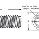 FH-M8-25ZI - Self-Clinching Threaded Studs - Type FH/FHS/FHA - M8 x 1.25 - PEM® Fastening Products
