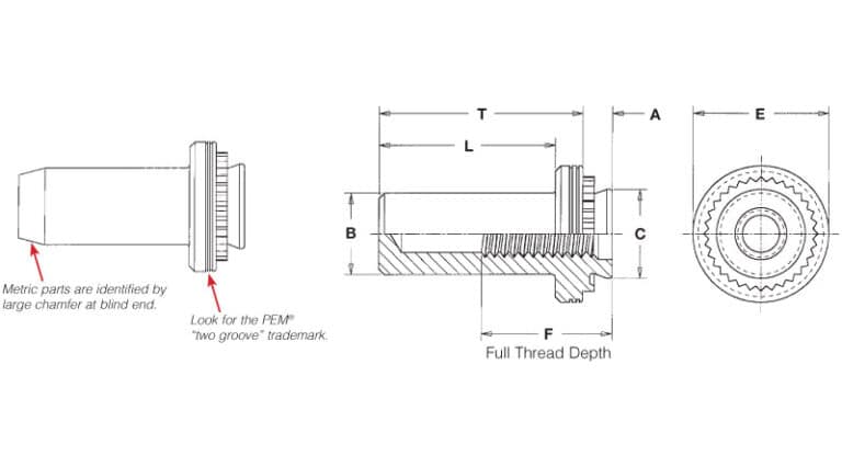 B-M4-2ZI - Self-Clinching Blind Fasteners - Types B, BS - M4 x 0.7 ...