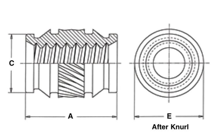 ISC-M4 - Heat Staking Insert, Symmetrical, Thru-Threaded - M4 x 0.7 ...