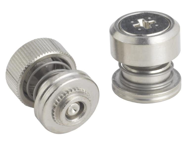 PF51-M3.5-1CN - Captive Panel Screw-Low Profile Knob, Spring-loaded ...