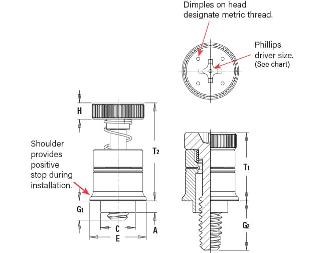 PF7MF-M3-1 - Captive Panel Screw, Screw Head, Spring-loaded, Flare ...