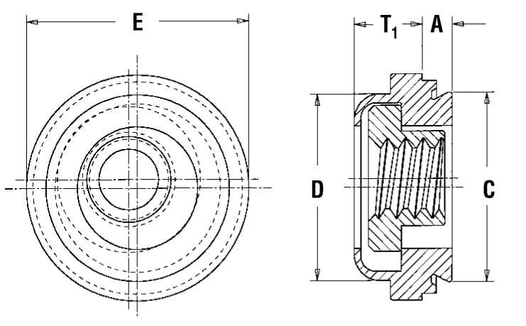 AS-M3-1ZI - Floating Self-Clinching Fasteners A4, AS, AC - M3 x 0.5 - PEM® Fastening Products