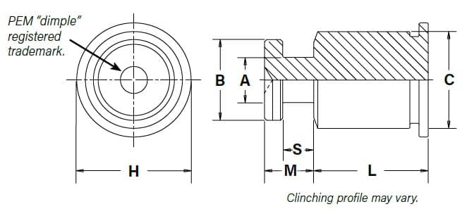 SK4F-6060-8 - SELF-CLINCHING KEYHOLE® FASTENERS - SK4F™ - PEM ...