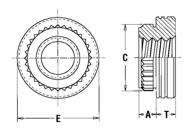 KF2-M3-ET - Broaching Nuts - Types KF2, KFS2 - PEM® Fastening Products